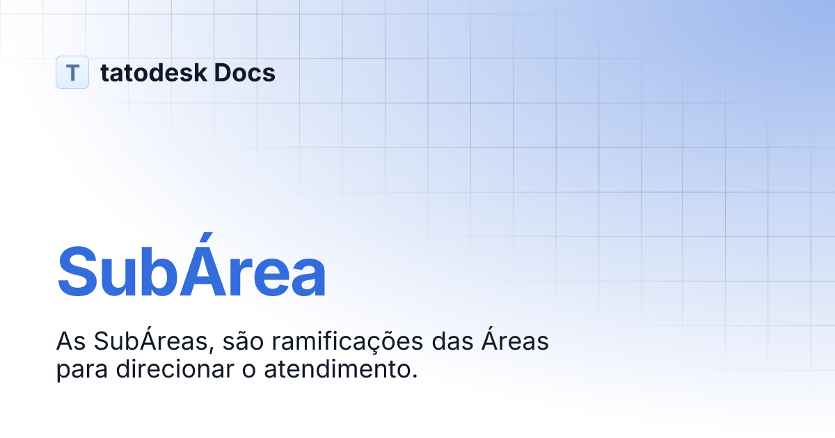 SubÁrea | tatodesk Docs